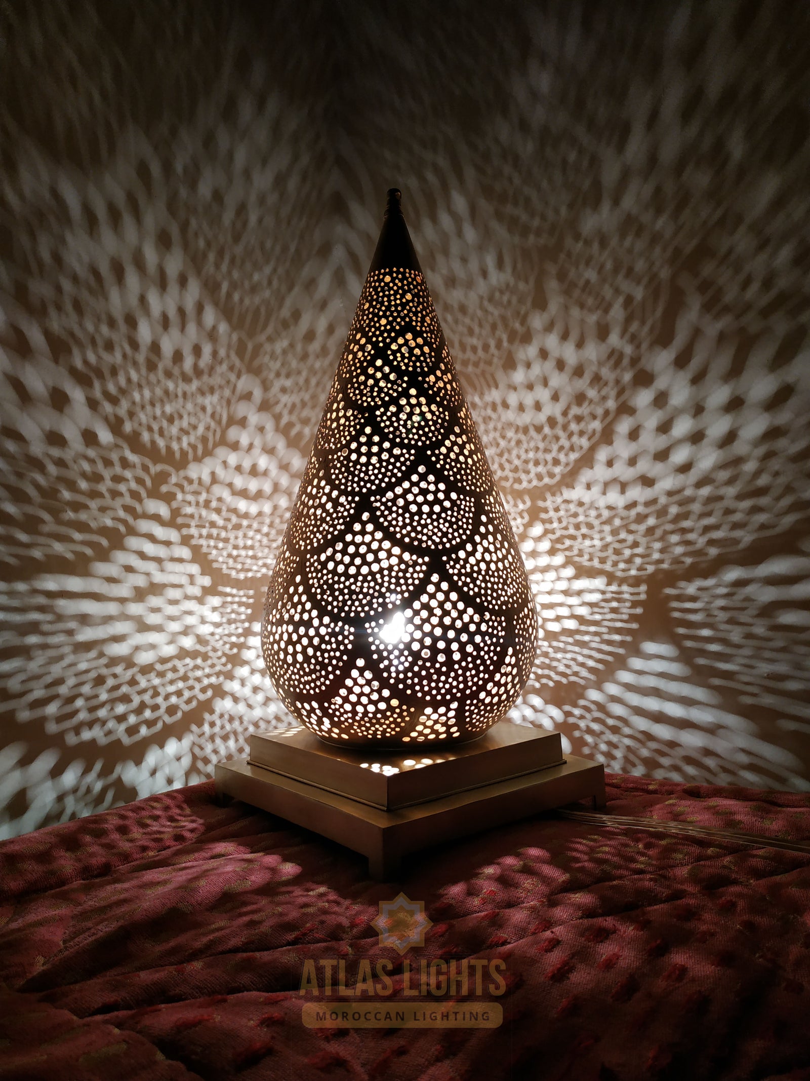Moroccan Table Lantern Lamp Brass Lighting